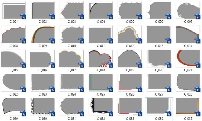 44 PSD Corners Shapes For Album Design Sheets - StudioPk