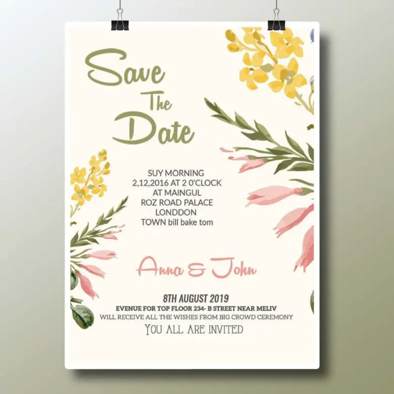 Top 20 Wedding Invitation PSD Templates Collection - StudioPk