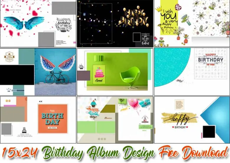 15x24 Birthday Album Design Free Download - StudioPk