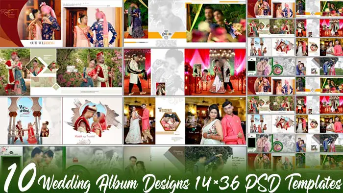 10 Wedding Album Designs 14x36 PSD Templates - StudioPk