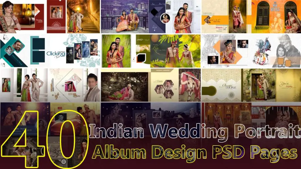 40 Indian Wedding Portrait Album Design 12z36 PSD Pages - StudioPk